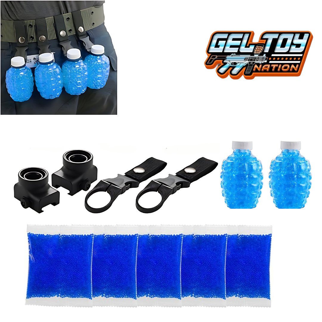 GEL TOY NATION Refill PACK [Include Bottle Hopper*2 Tactical Lanyard*2 ...
