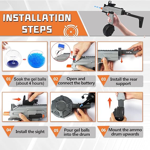 GEL TOY NATION Electric Gel Splatter Ball Blaster Fast Automatic with ...