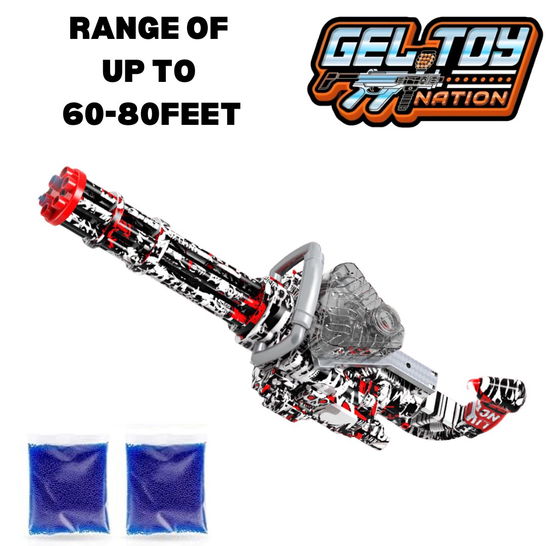GEL TOY NATION Gatling M134 Gel Ball Blaster RED&BLACK – Gel Toy Nation